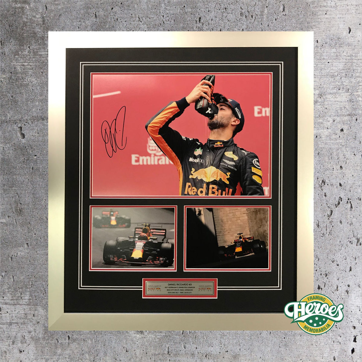 Daniel Ricciardo Signed Montage – Heroes Framing & Memorabilia